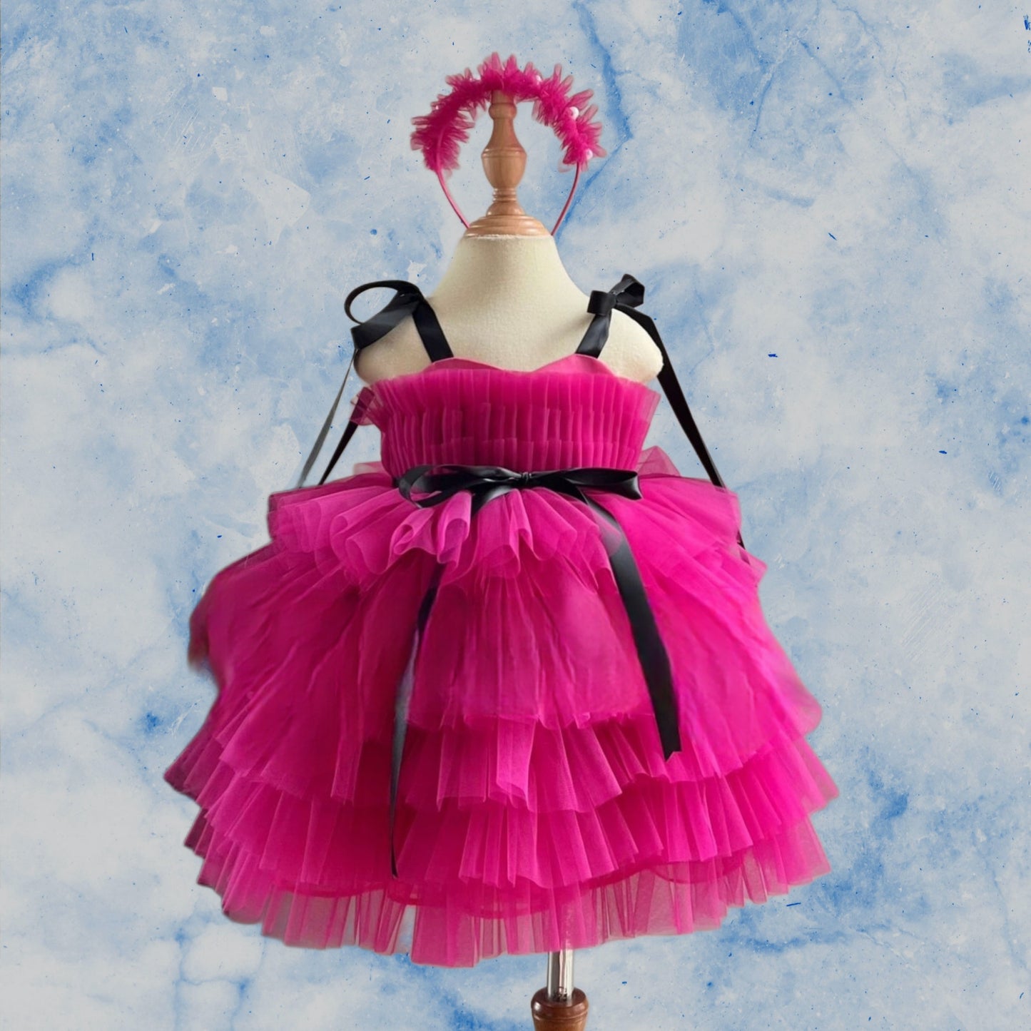 Stylish Hot Pink Net Dress – Who Wore Whhat